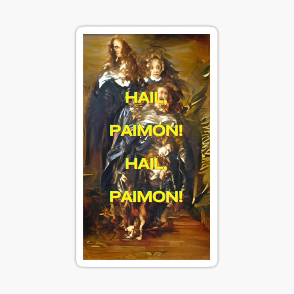 "Hereditary hail paimon typography baroque" Sticker for Sale by PopFolx ...