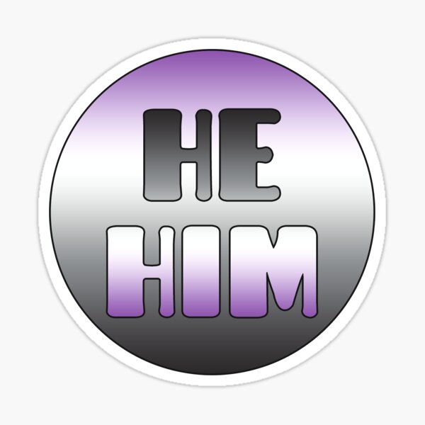 "he/him pronouns: asexual edition" Sticker for Sale by teaandcardigans ...