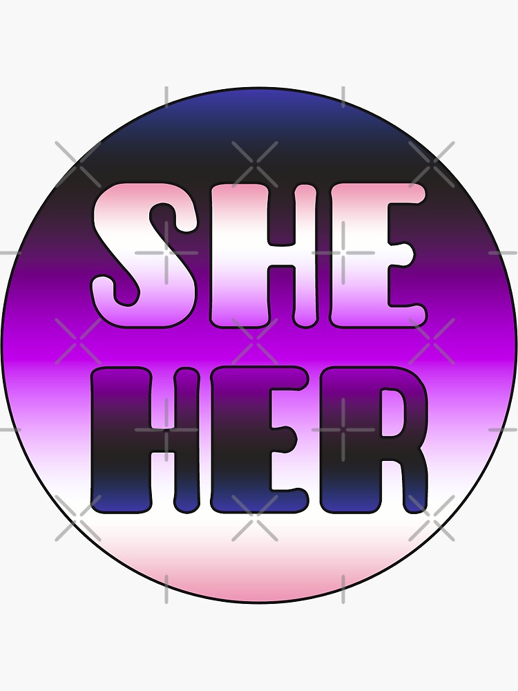 "she/her pronouns: genderfluid edition" Sticker for Sale by ...