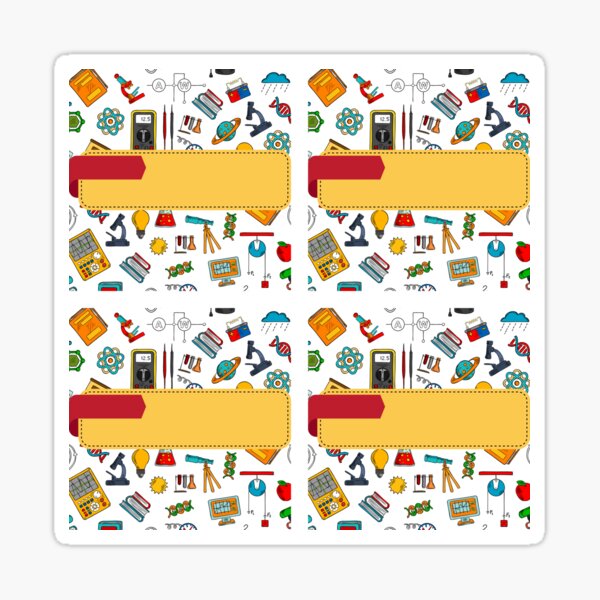 "Back To School Name Tags - School supplies labels Pack" Sticker for ...