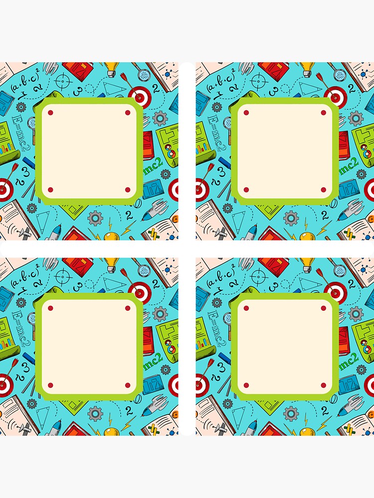 "Back To School Name Tags - School supplies labels Pack" Sticker for ...