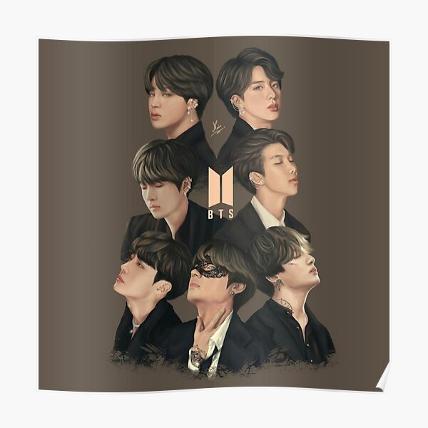 "BTS Members" Poster for Sale by AkashPandey | Redbubble