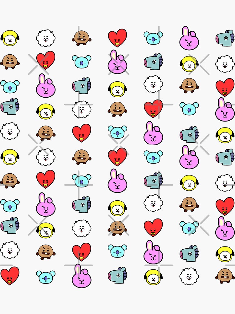 "Bt21 Characters Pattern Style" Sticker for Sale by UTOPIAXD | Redbubble