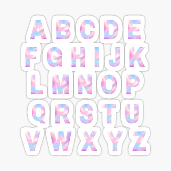 "Pastel Galaxy Alphabet" Sticker for Sale by PanyaCreative | Redbubble