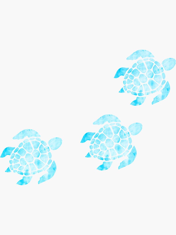 "Three Blue Watercolor Sea Turtle" Sticker for Sale by livpaigedesigns ...