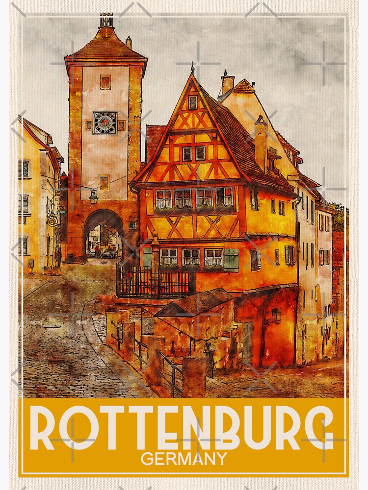 "Rottenburg Germany Travel Art" Sticker for Sale by inifahruali | Redbubble