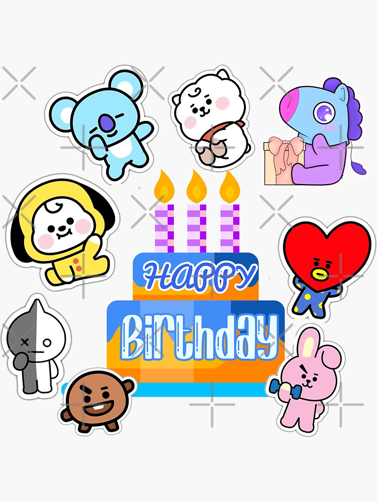 Pegatina «Bt21 feliz cumpleaños - ¡FELIZ CUMPLEAÑOS! de BTS BT21 Chimmy Tarjetas de felicitación ...