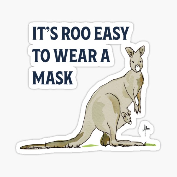 "It's Roo Easy to Wear a Mask" Sticker for Sale by CleanerAir | Redbubble
