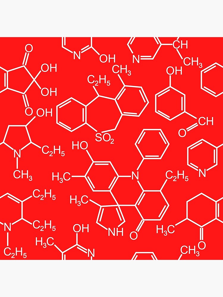 Chemistry chemical bond design pattern background red Premium Matte ...