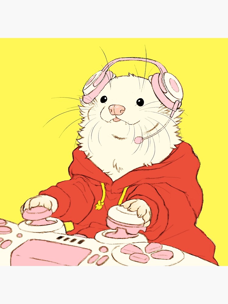 GAMER WHITE FERRET Premium Matte Vertical Poster sold by Gloria Olson ...