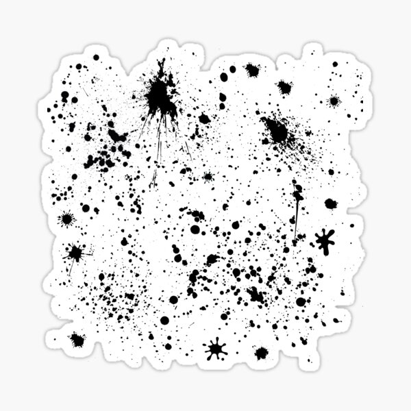 "Black and White Paint Splash Graphic Splatter" Sticker for Sale by ...