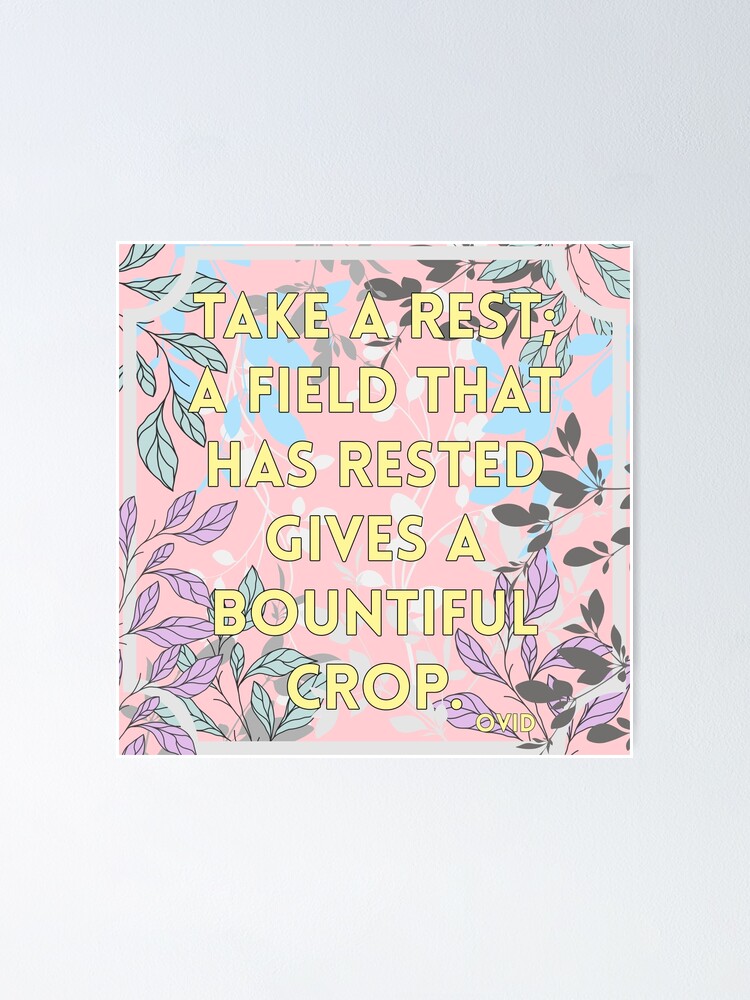 "Take a rest yellow text pink background" Poster for Sale by bokushin ...