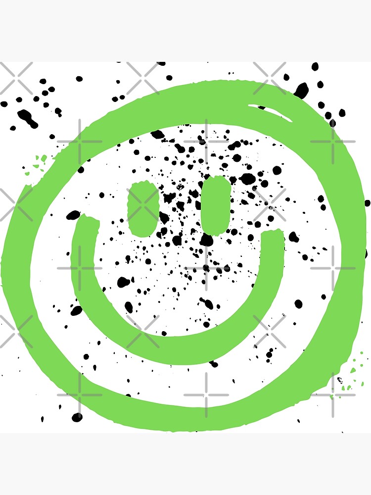 "Black Paint Splash Graphic Splatter Smiley Face" Art Print for Sale by ...
