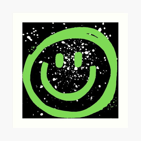 "White Paint Splash Graphic Splatter Smiley Face" Art Print for Sale by ...