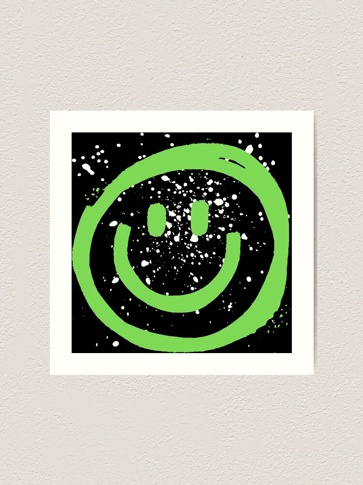 "White Paint Splash Graphic Splatter Smiley Face" Art Print for Sale by ...
