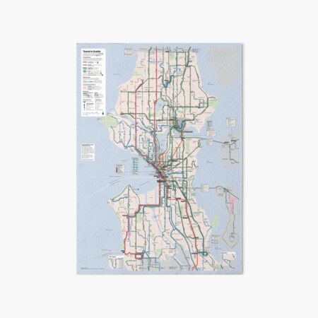 "Seattle Transit Map" Art Board Print by UnderOneSky | Redbubble