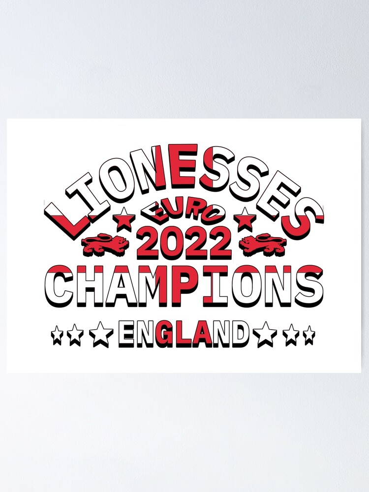 "Champions 2022 England Lionesses Women's Football England Flag And ...