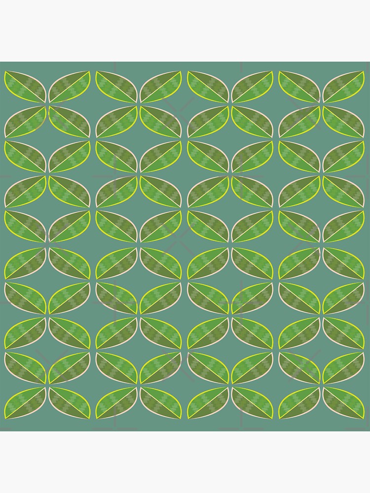 "Groovy Pattern Mid Century Modern Leaf Pattern_bg3" Sticker for Sale ...
