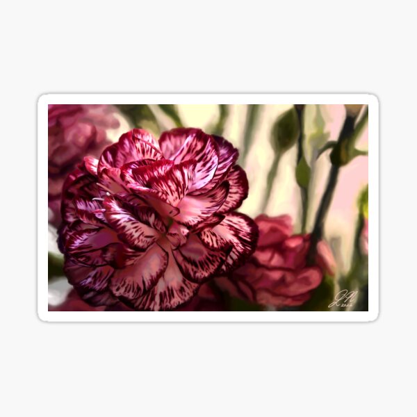 "Purple Carnation " Sticker for Sale by jnunamakerart | Redbubble