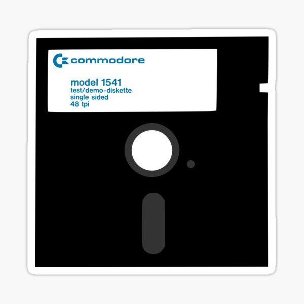 "Commodore model 1541 disc diskette single sided 48 tpi" Sticker by ...