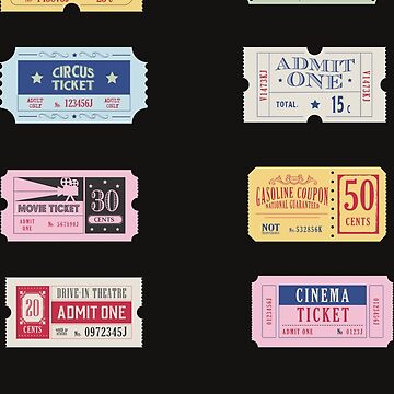 "Vintage Ticket Stub Sticker Pack " Sticker for Sale by TashaRobert ...