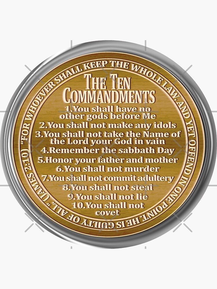 "The Ten Commandments golden coin" Sticker for Sale by KingsManKind ...