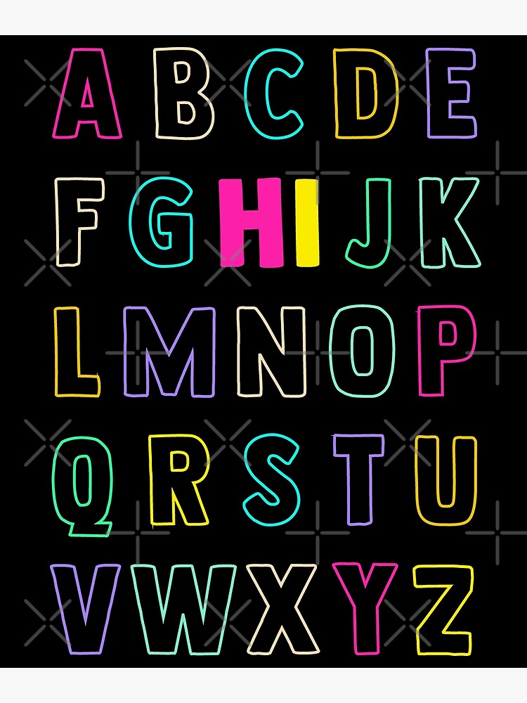 "HI Alphabet Back To School Pre K Kindergarten Teacher ABC" Art Print ...
