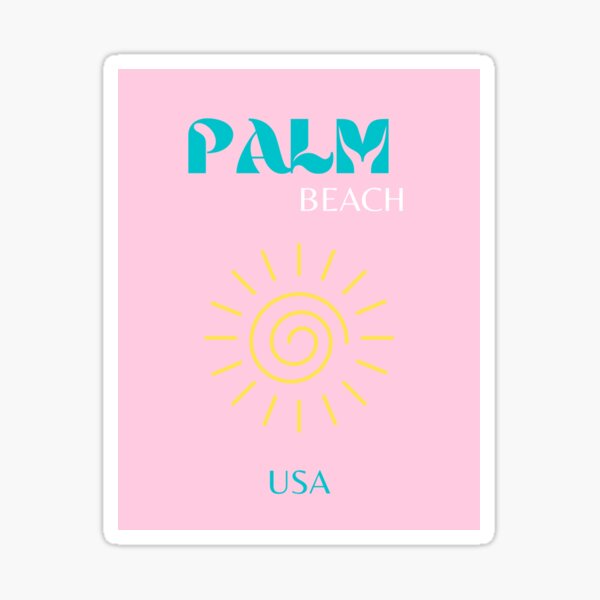 "Palm Beach, Preppy, Preppy Art, Pink" Sticker for Sale by ...