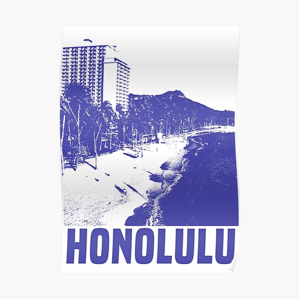 "Honolulu Skyline" Poster for Sale by denvector | Redbubble