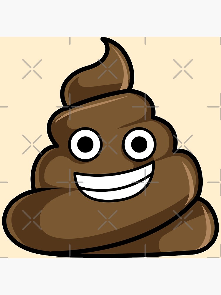 "Smiling Poop Illustration Sticker" Poster for Sale by Alpha4Animals ...
