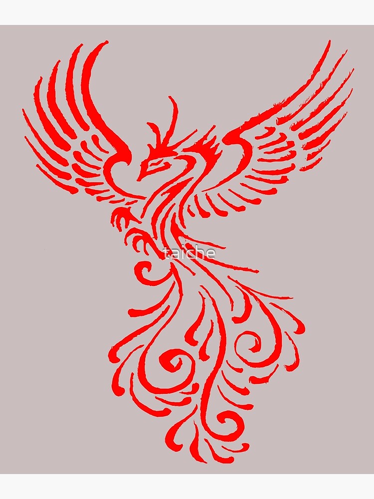 "Auferstehung aus der Asche Phoenix Tattoo Design rote Illustration ...
