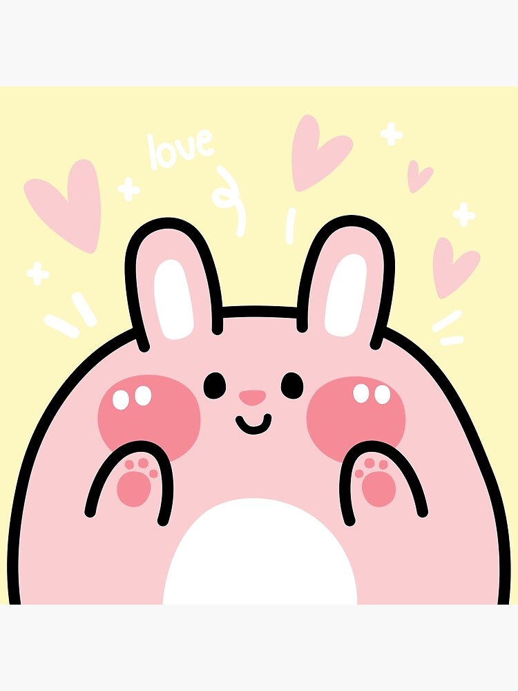 Póster «Lindo conejo gordo con corazón y texto de amor. Diseño de ...