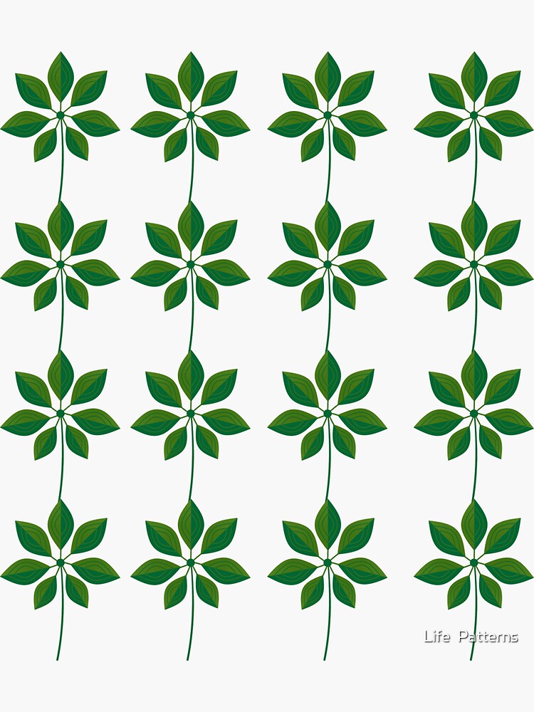 "Geometric Florals with Textured Grain Chestnut Leaves Pattern Design ...