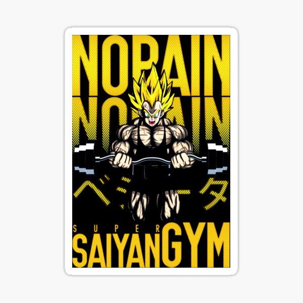 "Vegeta Training in Gym" Sticker for Sale by YukiSephira | Redbubble