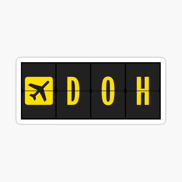 "DOH Doha Airport" Sticker for Sale by irony | Redbubble