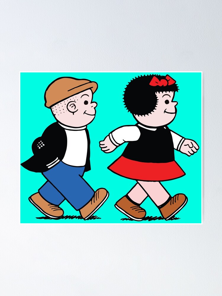 "Nancy & Sluggo Retro Cartoon" Poster for Sale by SkaterTShirts | Redbubble