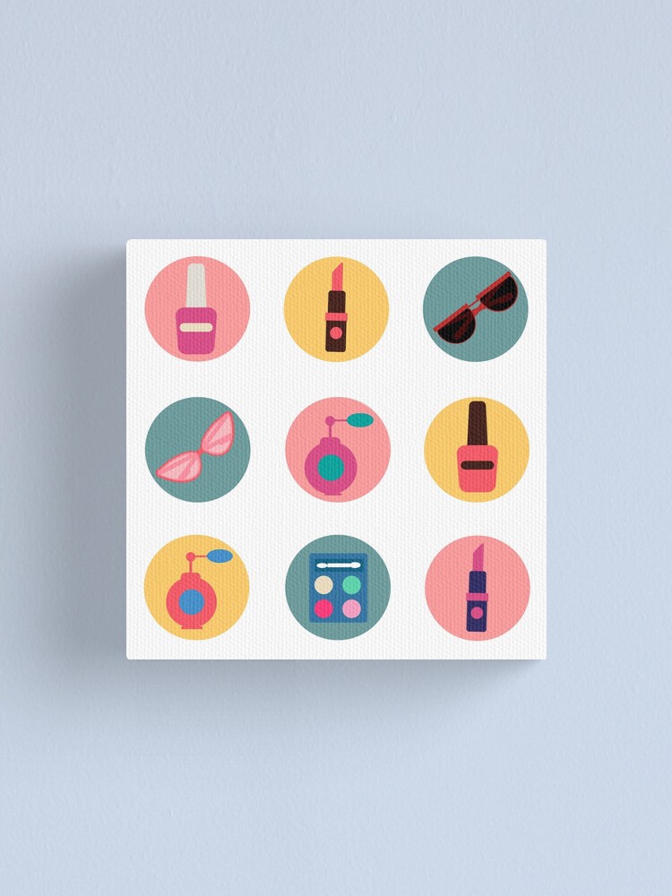 Lienzo «conjunto De Cosméticos Conjunto De Iconos Cosmetología Moda