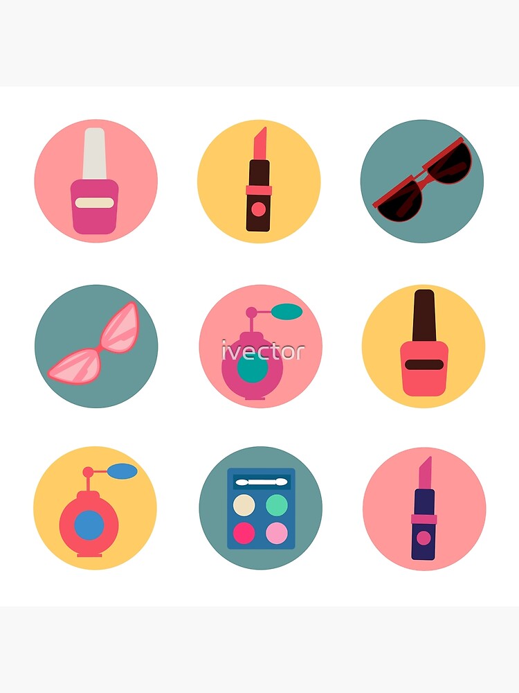 Lámina Artística «conjunto De Cosméticos Conjunto De Iconos
