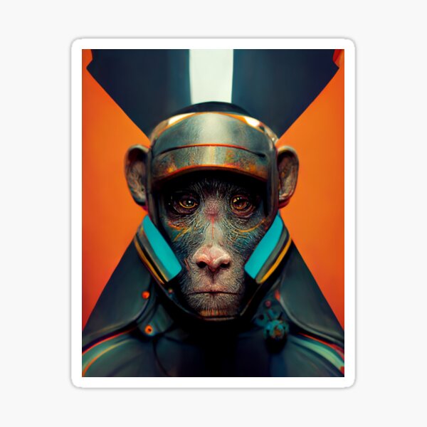"Mecha monkey" Sticker for Sale by zintelligence | Redbubble