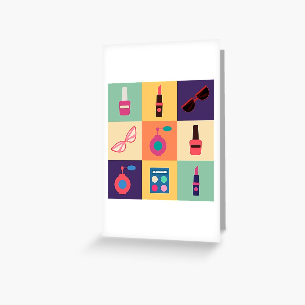 Tarjetas De Felicitación «conjunto De Cosméticos Conjunto De Iconos