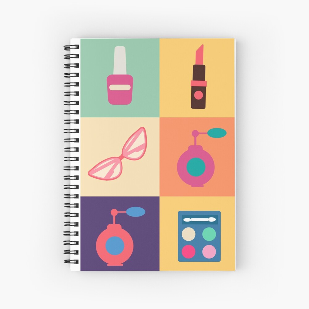 Cuaderno De Espiral «conjunto De Cosméticos Conjunto De Iconos