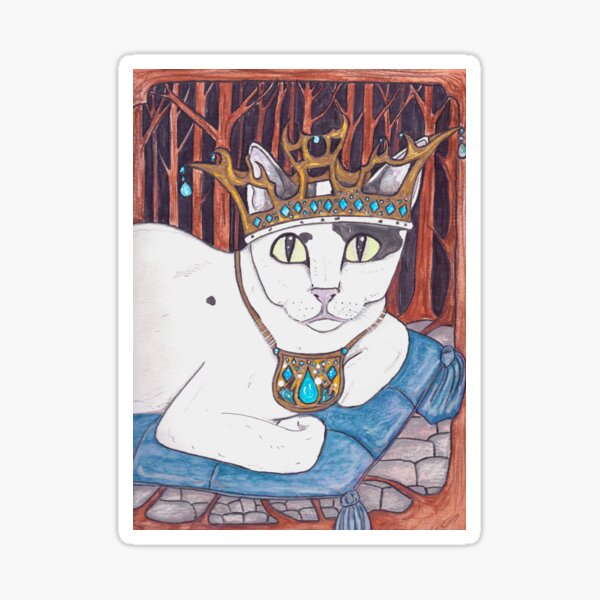 "Fantasy Cat art" Sticker for Sale by JenStedmansArt | Redbubble
