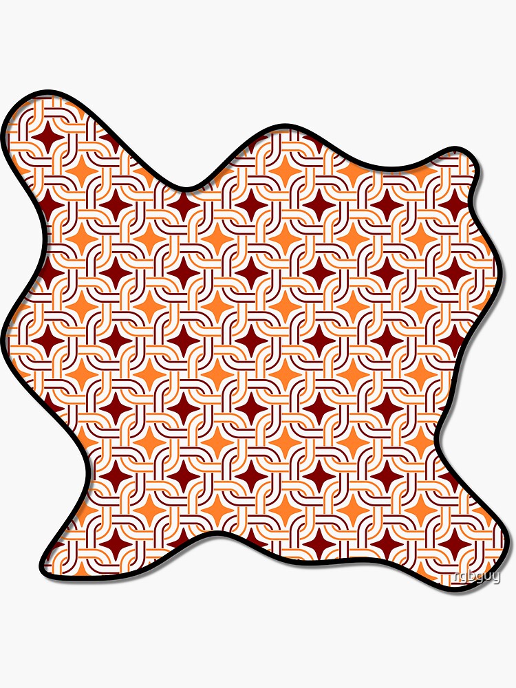 "Interwoven Mesh with Starburst (Orange and Maroon)" Sticker for Sale ...