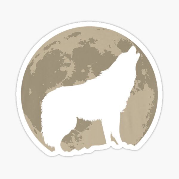 "Howling Wolf Shadow Moon Graphic Premium " Sticker for Sale by CoatSrd ...