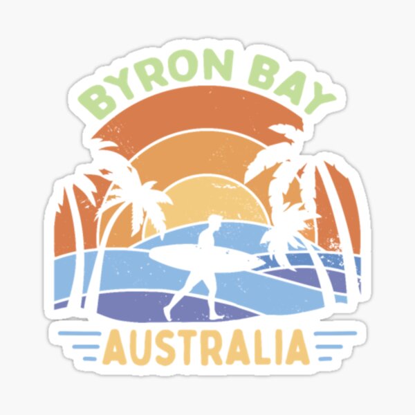 "Byron Bay Australia Vintage Surfer44" Sticker for Sale by JhcGcb ...