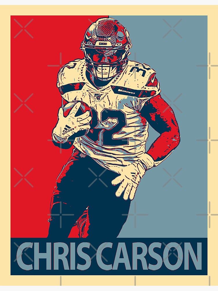 "Chris Carson" Sticker for Sale by NoorSaltDesign | Redbubble