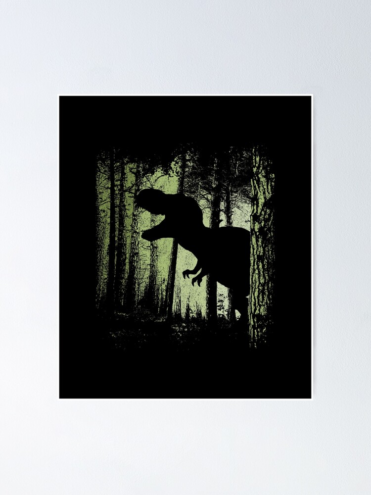 "T-Rex Shadow in Twilight Forest Tyrannosaurus Silhouette Premium ...