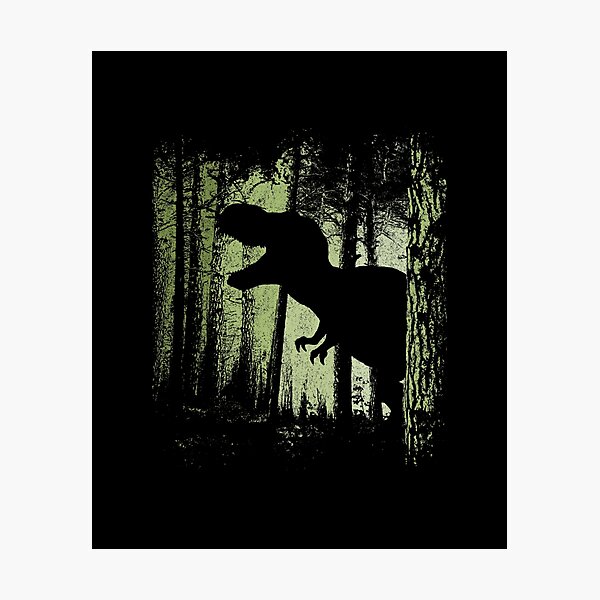 "T-Rex Shadow in Twilight Forest Tyrannosaurus Silhouette Premium ...