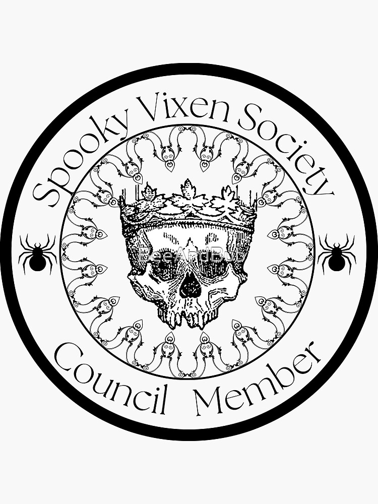 "Spooky Vixen Society Council Member crest" Sticker for Sale by ...