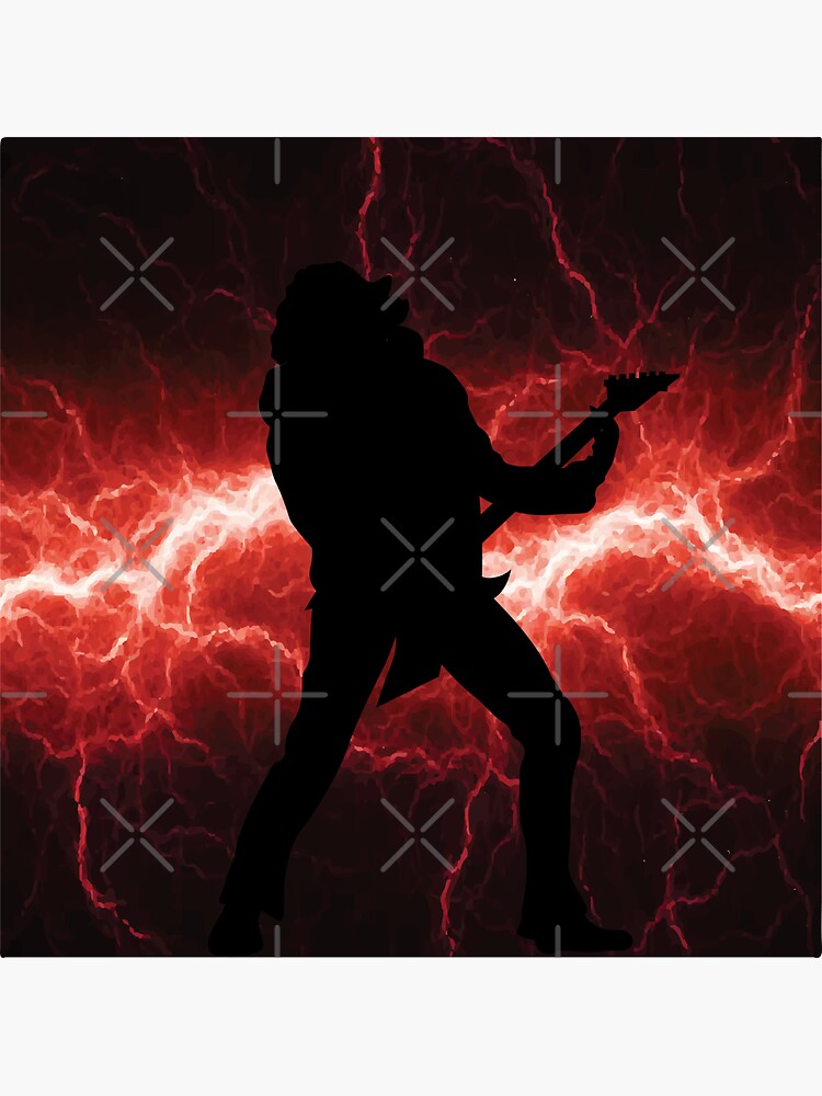 "Eddie Munson mit Gitarre und Red Lightning - Stranger Things" Sticker ...